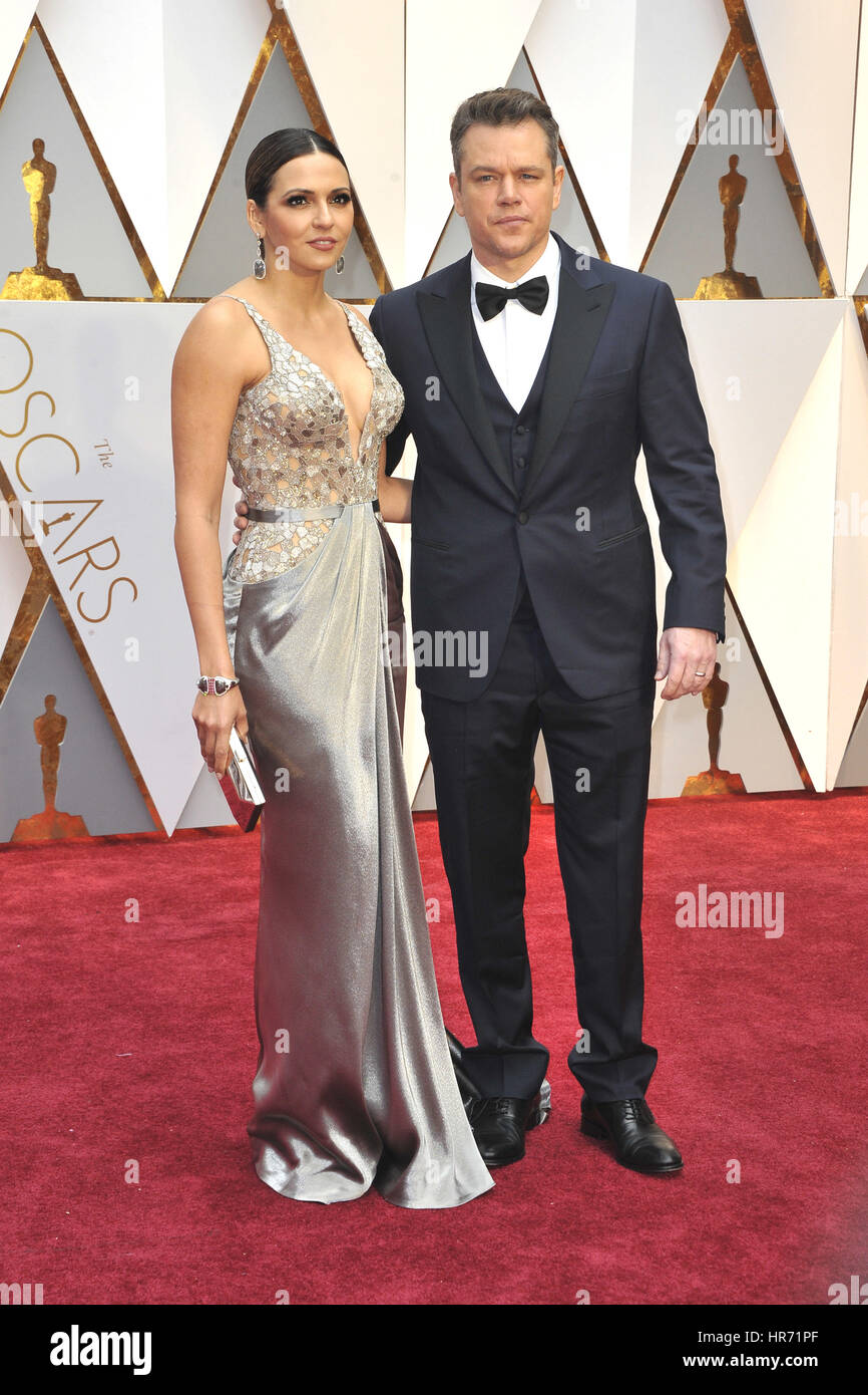 Hollywood, California. 26th Feb, 2017. Matt Damon and his wife Luciana ...