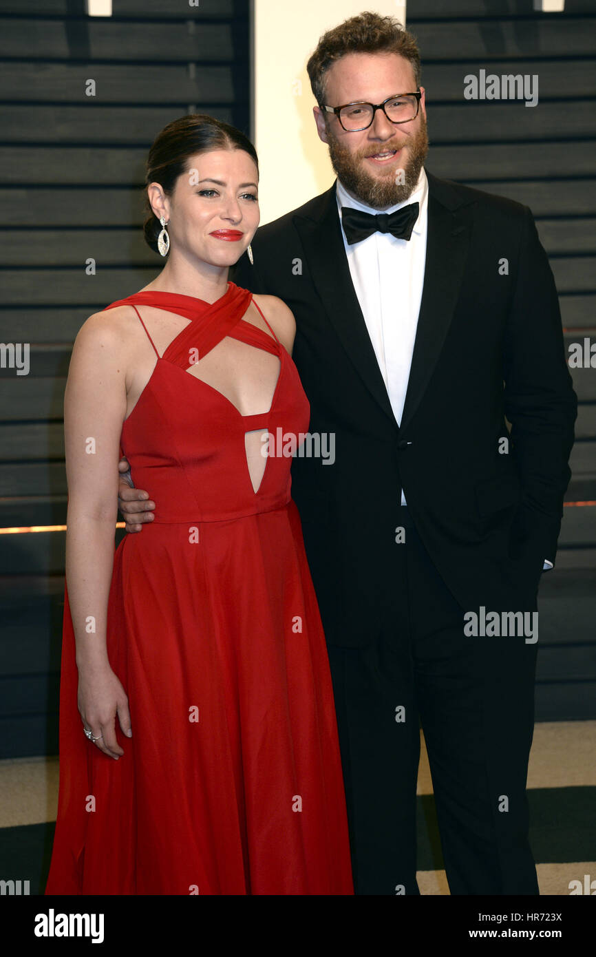 Beverly Hills, California. 26th Feb, 2017. Lauren Miller and Seth Rogen ...