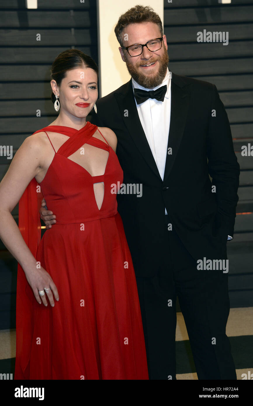 Beverly Hills, California. 26th Feb, 2017. Lauren Miller and Seth Rogen ...