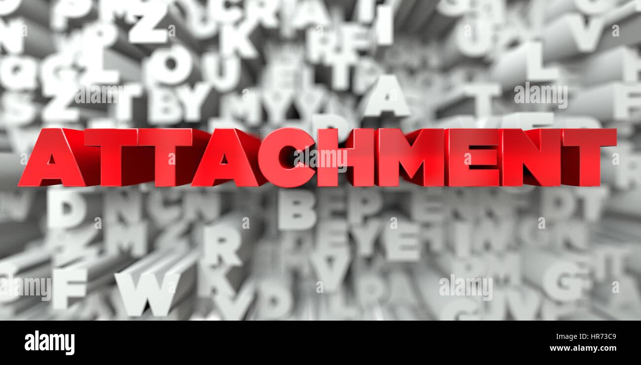 ATTACHMENT - Red text on typography background - 3D rendered royalty ...