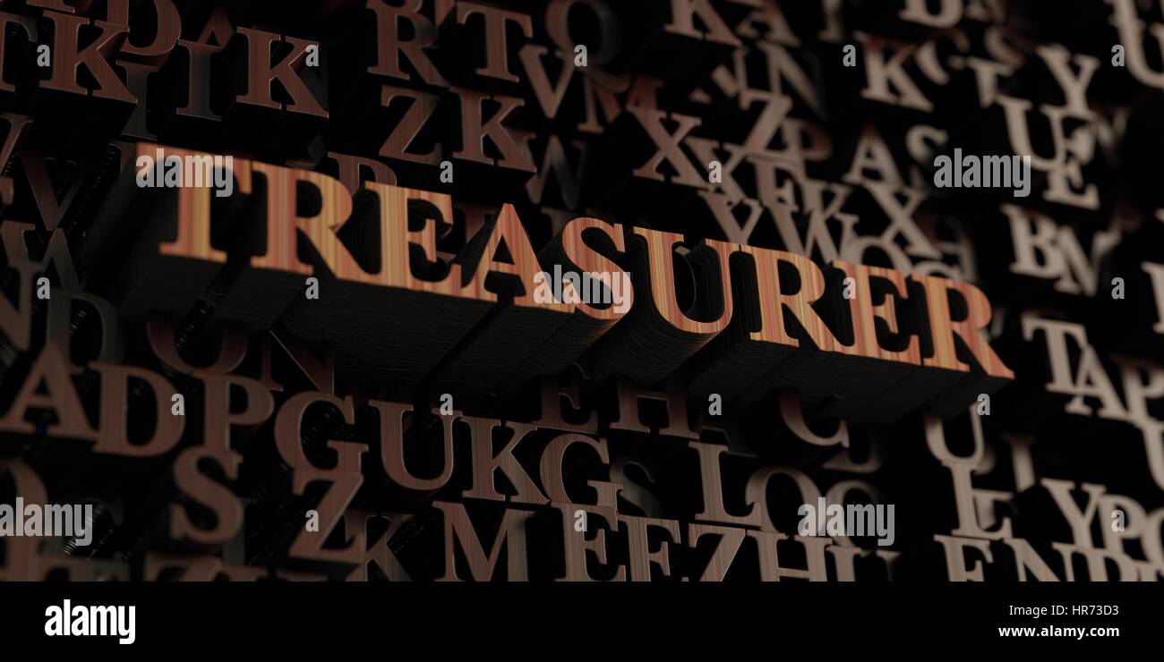 Treasurer - Wooden 3D rendered letters/message. Can be used for an ...
