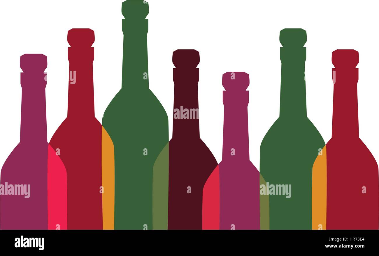 color background with set of liquor bottles Stock Vector Image & Art ...