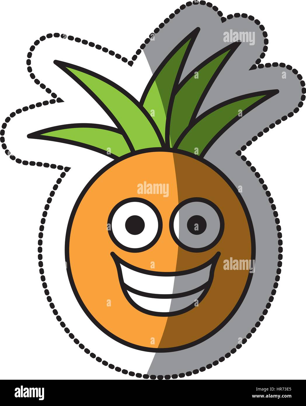 colorful kawaii fruit pineapple happy icon Stock Vector Image & Art - Alamy