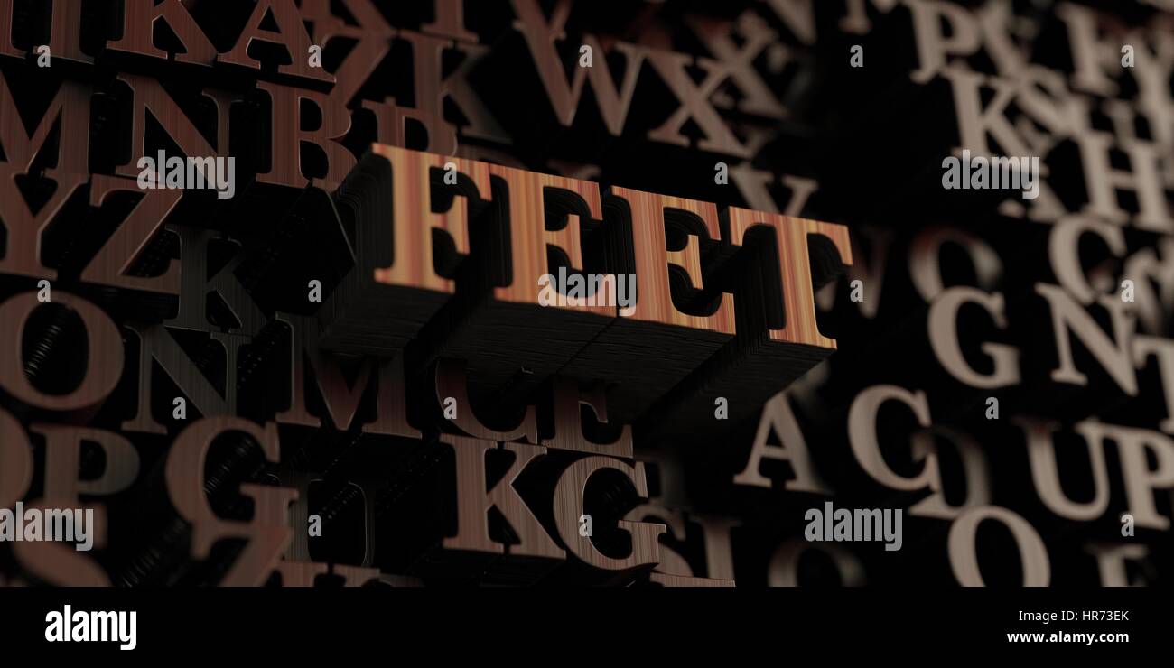Feet - Wooden 3D rendered letters/message. Can be used for an online ...