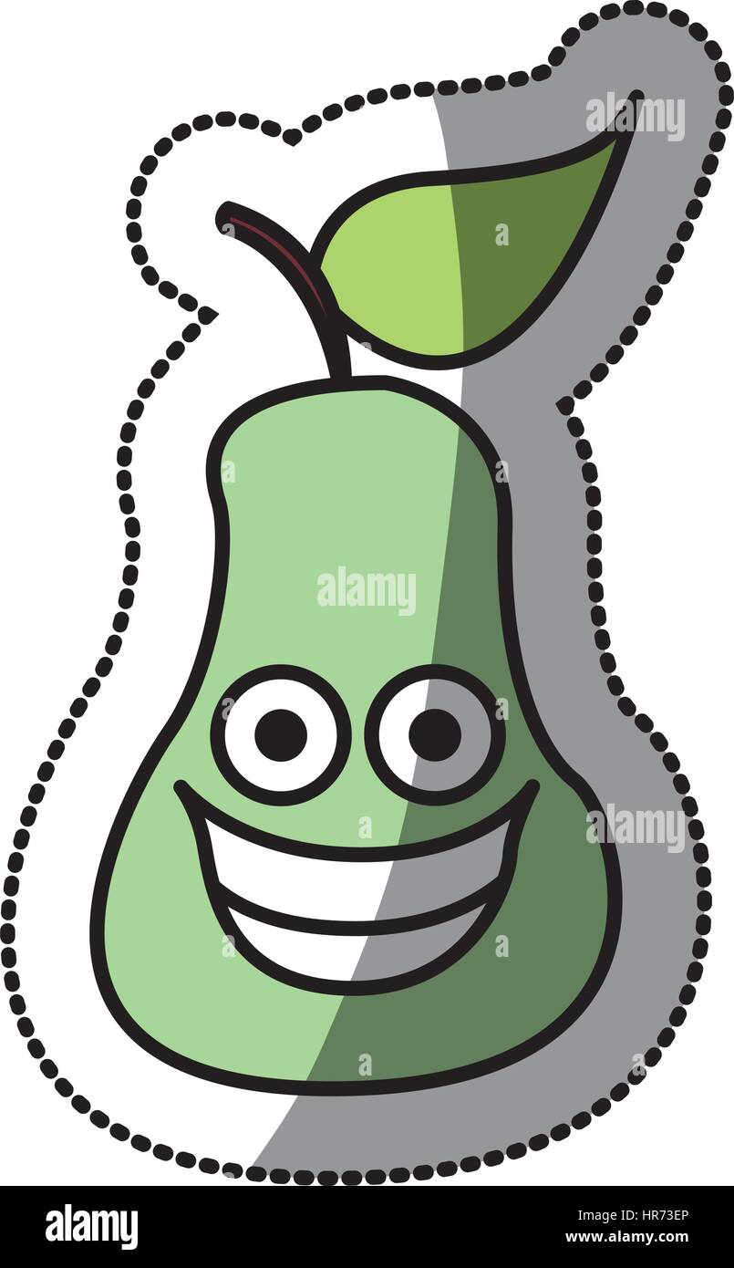 Kawaii cute happy pear fruit Stock Vector Images - Alamy