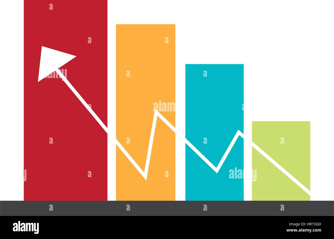 color bar graphic with economic indicator line arrow Stock Vector Image ...