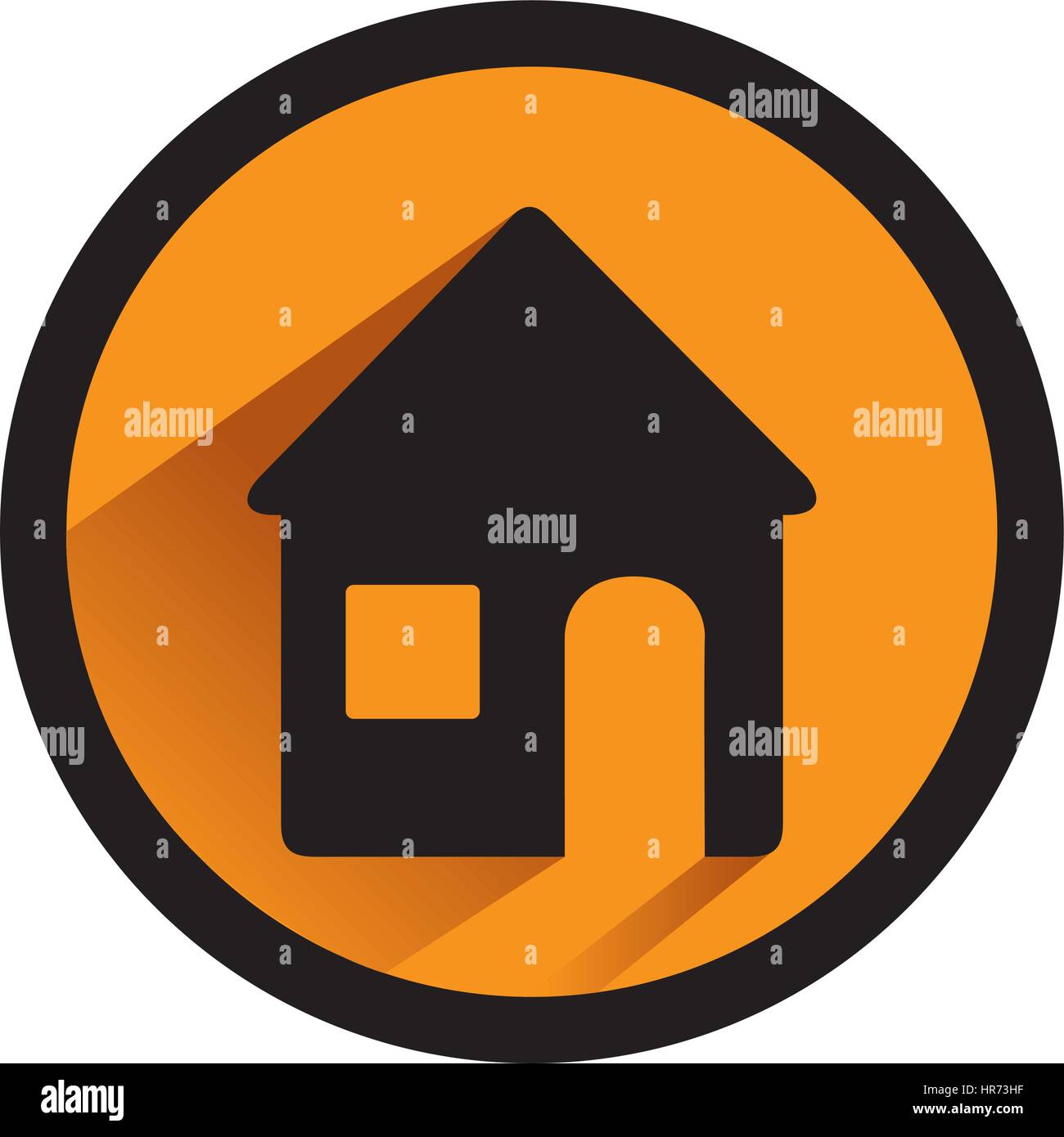 color circular emblem with home Stock Vector Image & Art - Alamy