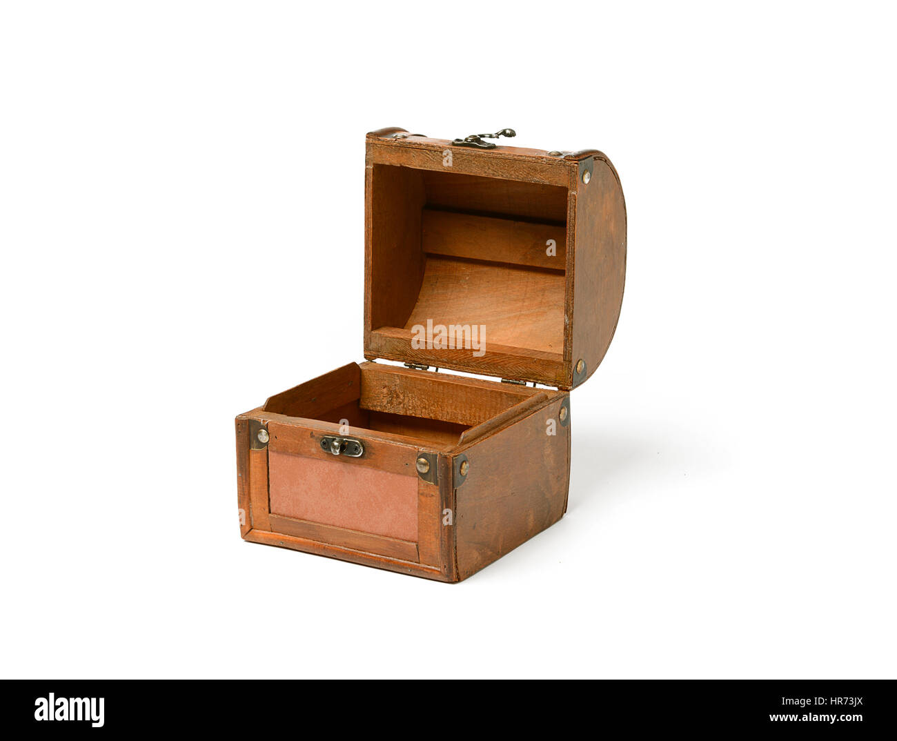 Open wooden chest - white background - closeup Stock Photo - Alamy