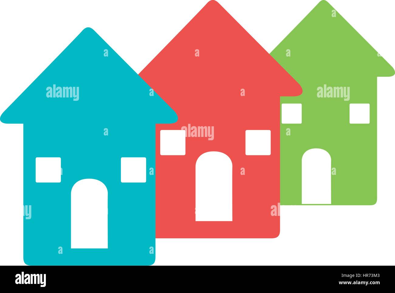 color pictogram with set of houses Stock Vector Image & Art - Alamy