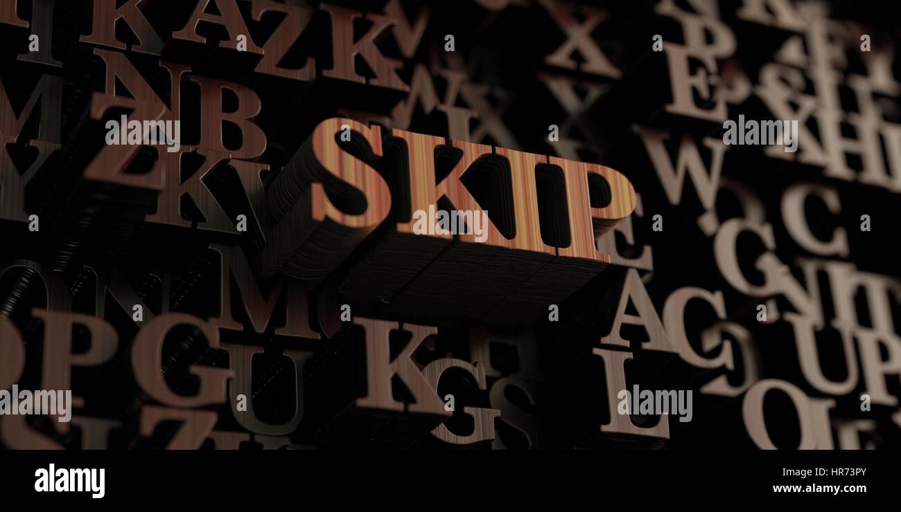 Skip - Wooden 3D rendered letters/message. Can be used for an online ...