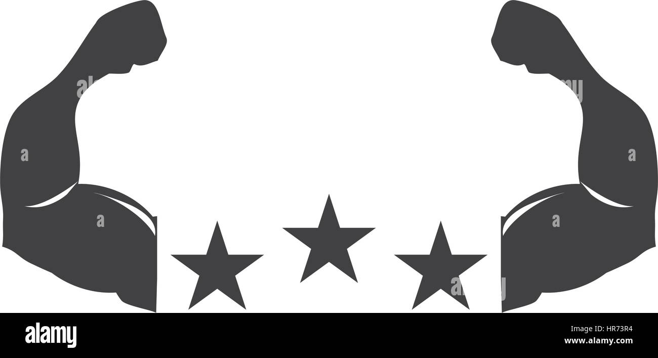 silhouette Muscular arms with stars shape Stock Vector Image & Art - Alamy