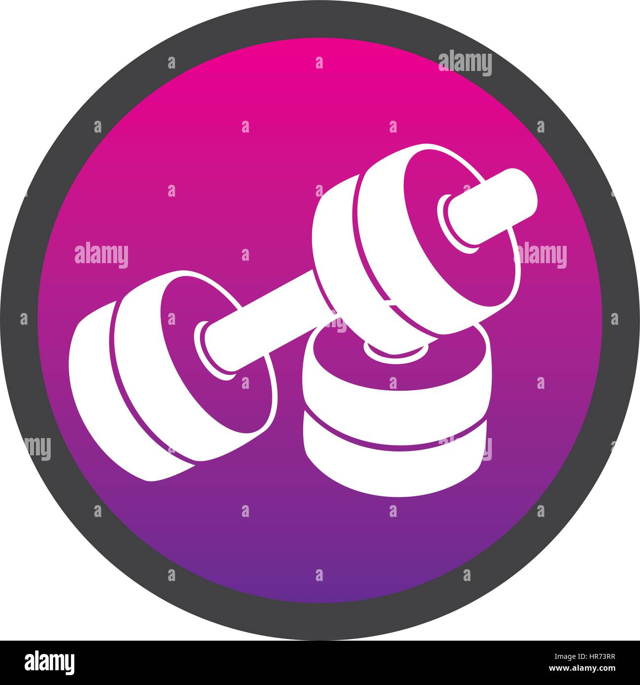 frame with colorful background with silhouette set dumbbell Stock ...