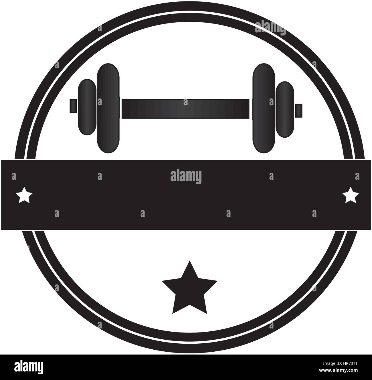 circular border with dumbbell for training in gym and plaque decorative ...