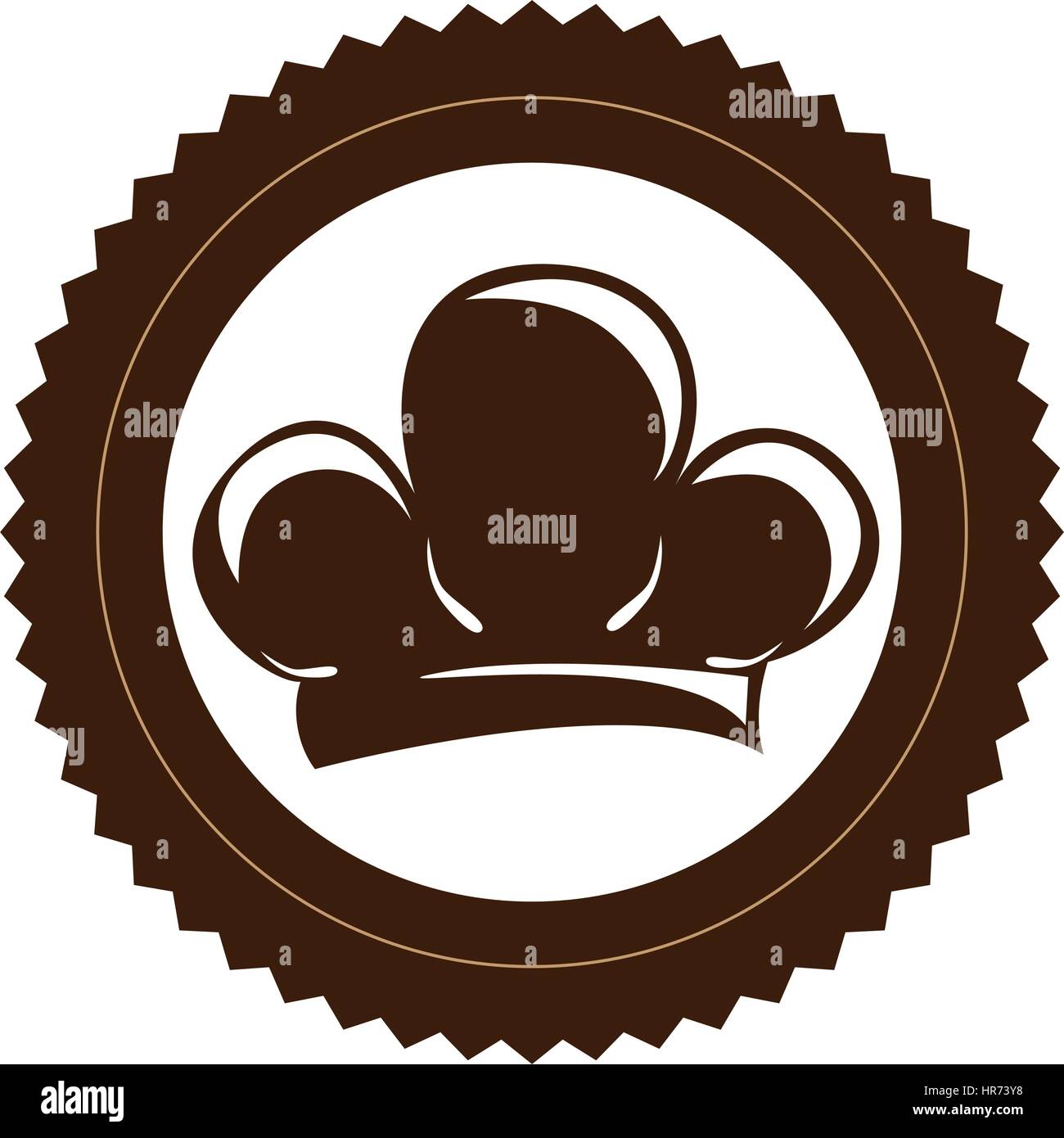 brown stamp border with silhouette chef hat Stock Vector Image & Art ...