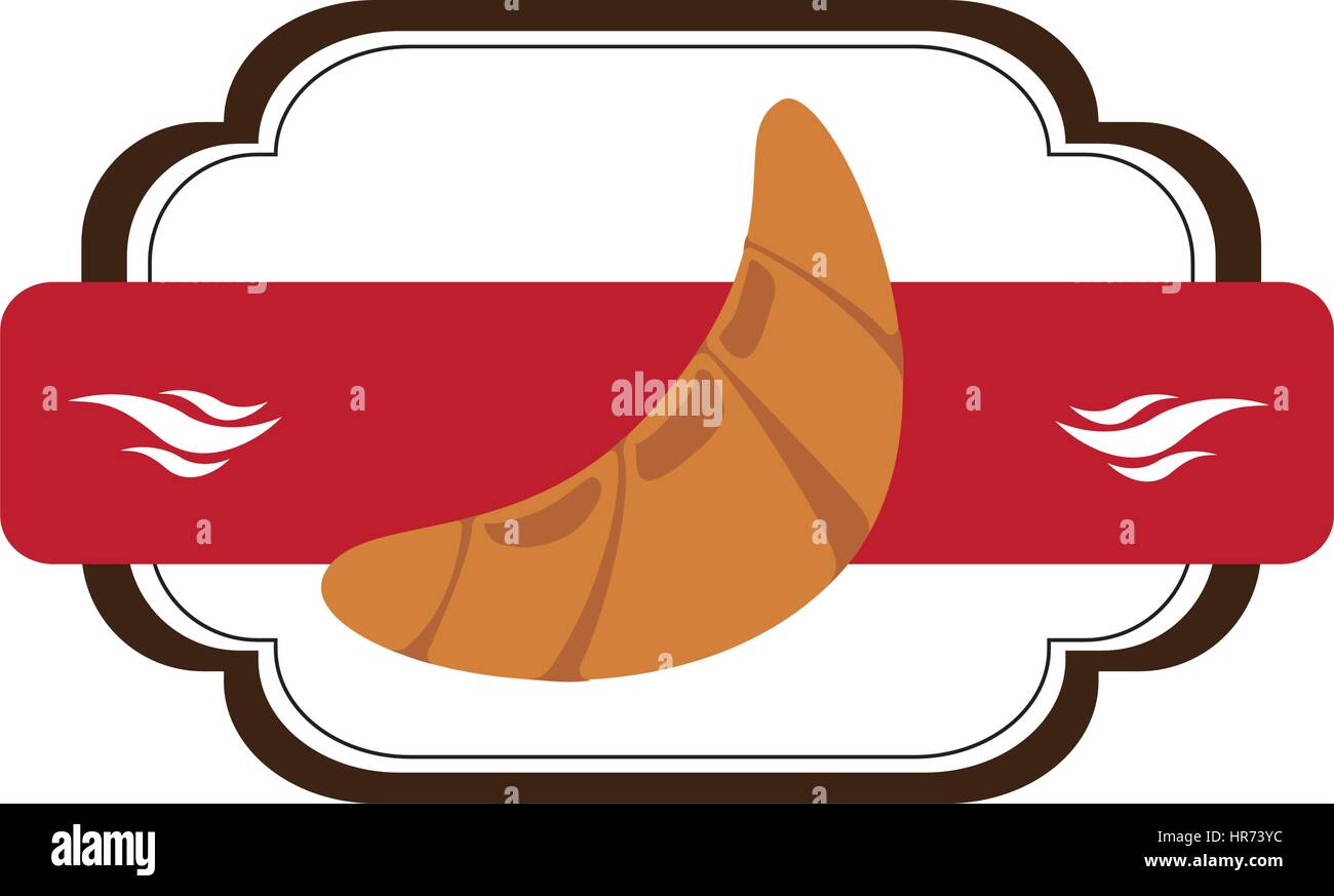 heraldic frame with plaque decorative and croissant bread Stock Vector ...