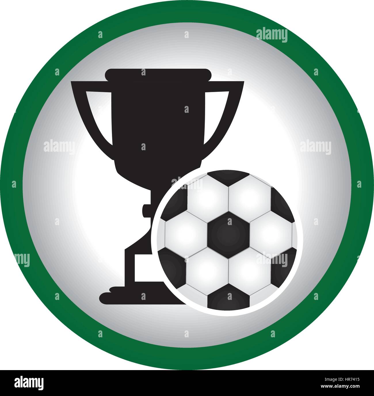 circular frame with Trophy with soccer ball Stock Vector Image & Art ...
