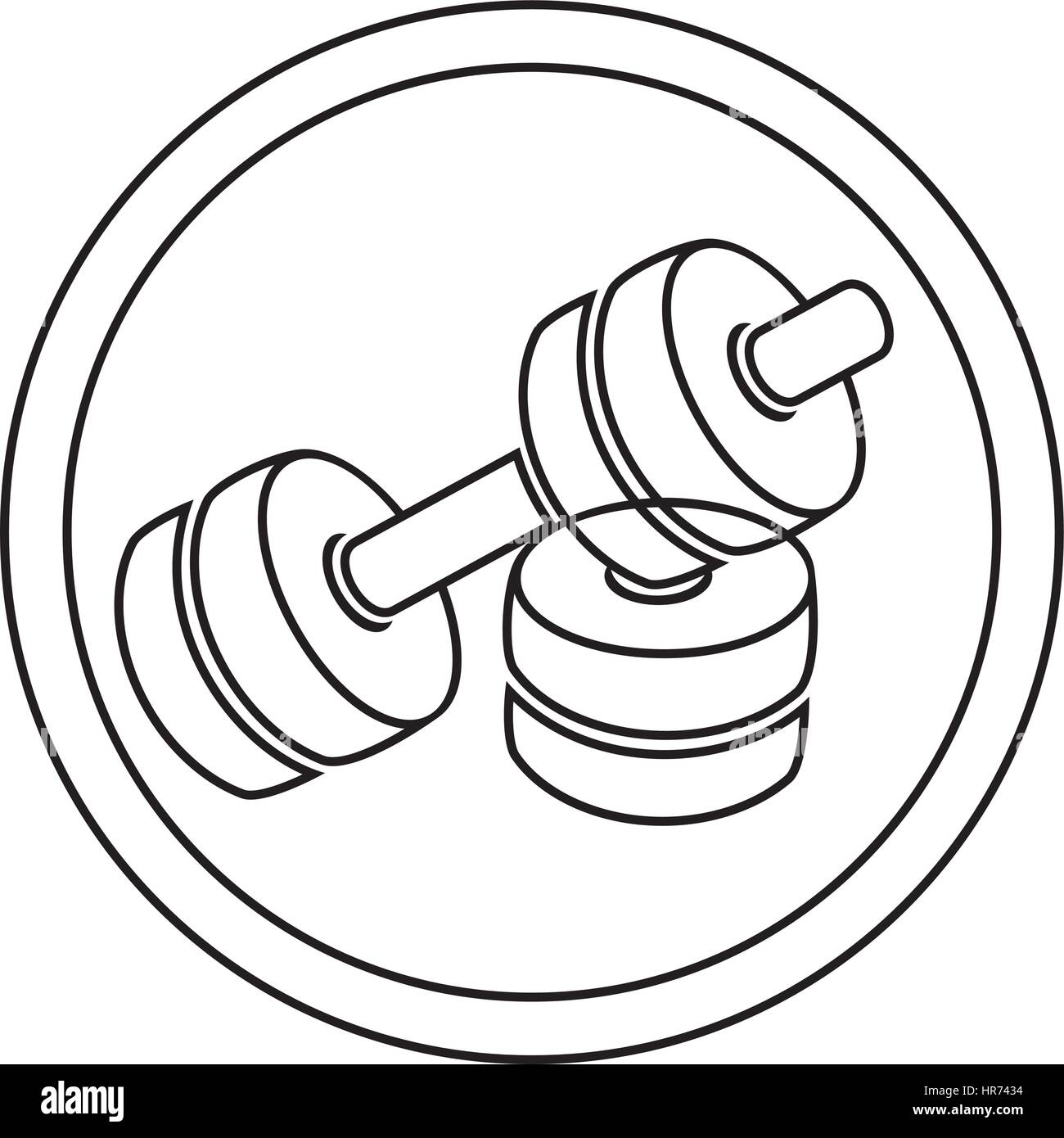 silhouette frame with set dumbbell Stock Vector Image & Art - Alamy