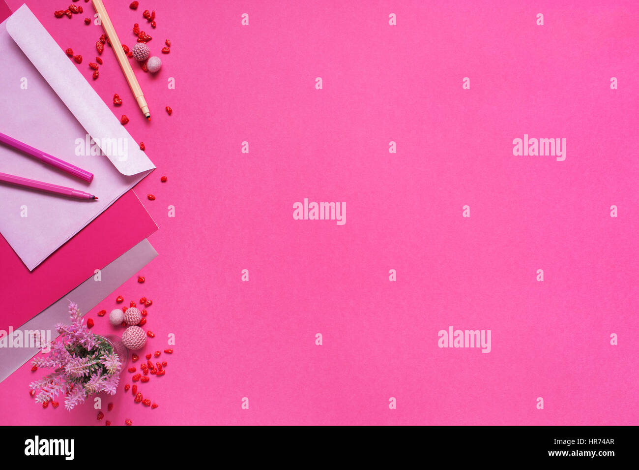 Pink decorated background for girls Stock Photo - Alamy