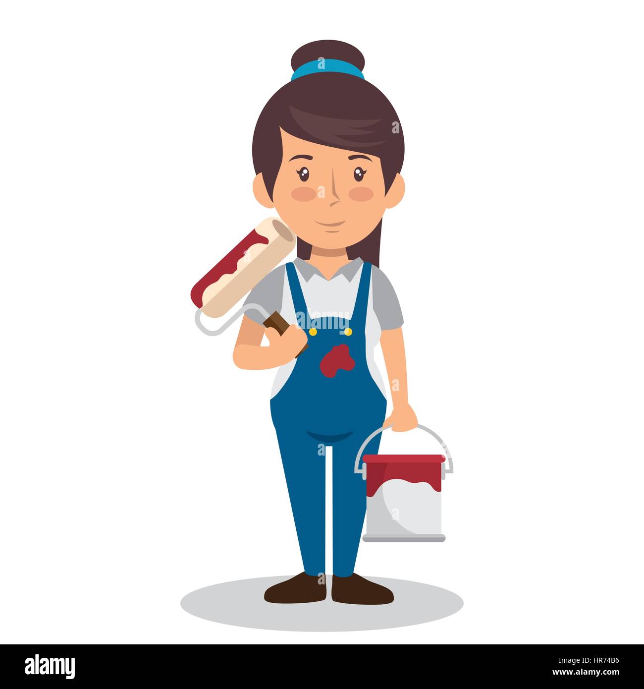 Construction woman avatar character hi-res stock photography and images ...