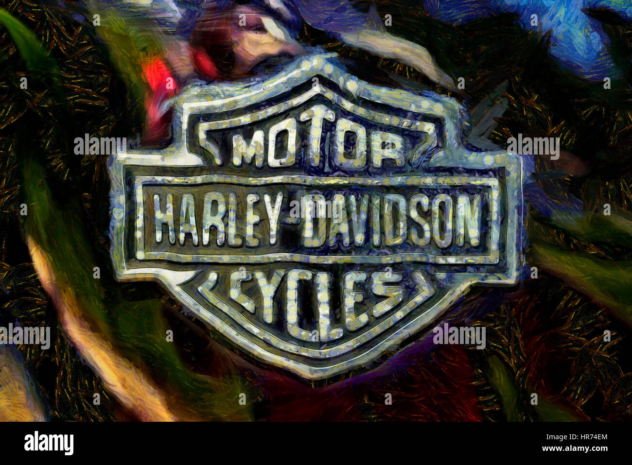 Harley Davidson Tank Badge High Resolution Stock Photography and Images ...