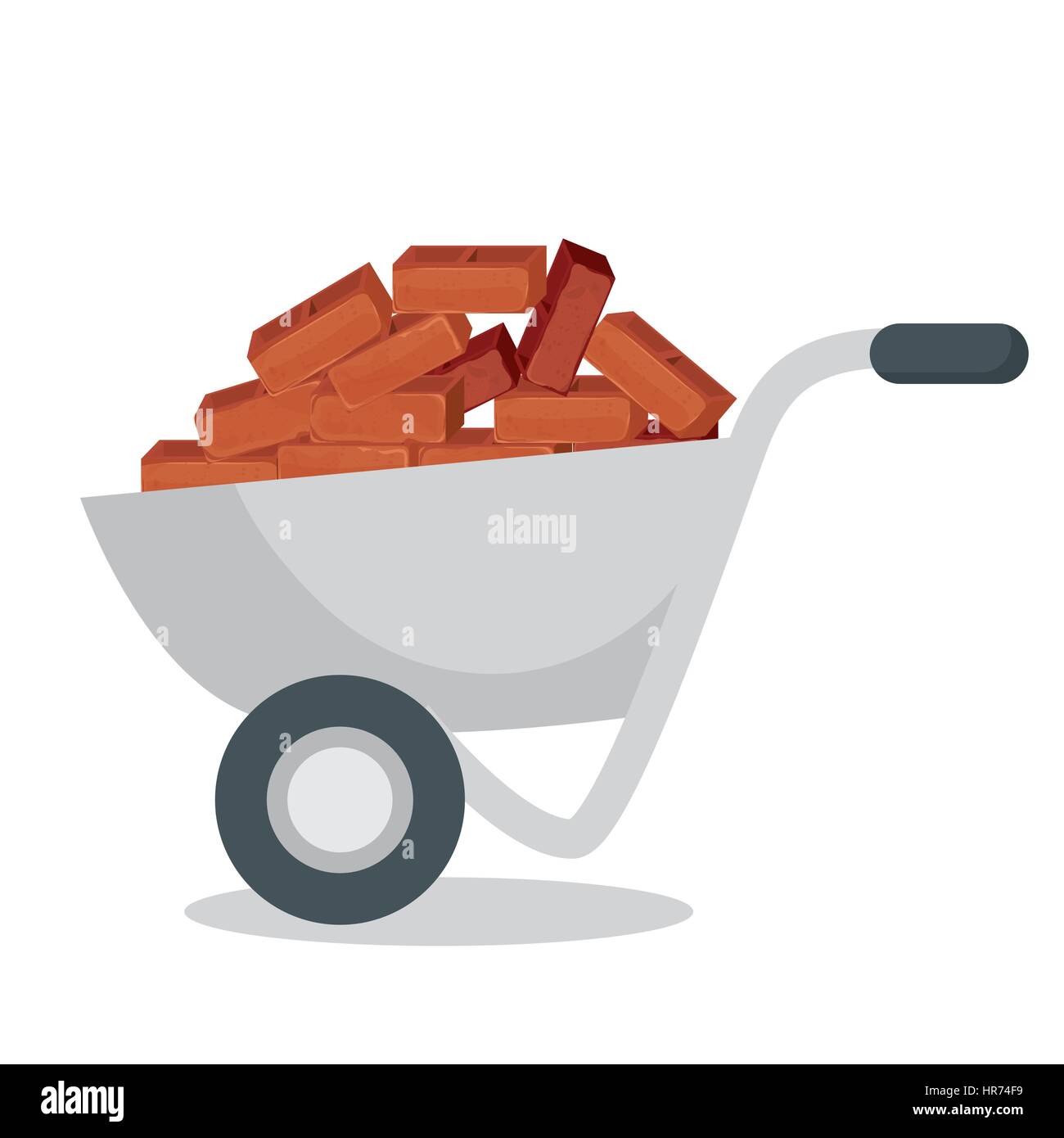 wheelbarrow construction with bricks Stock Vector Image & Art - Alamy