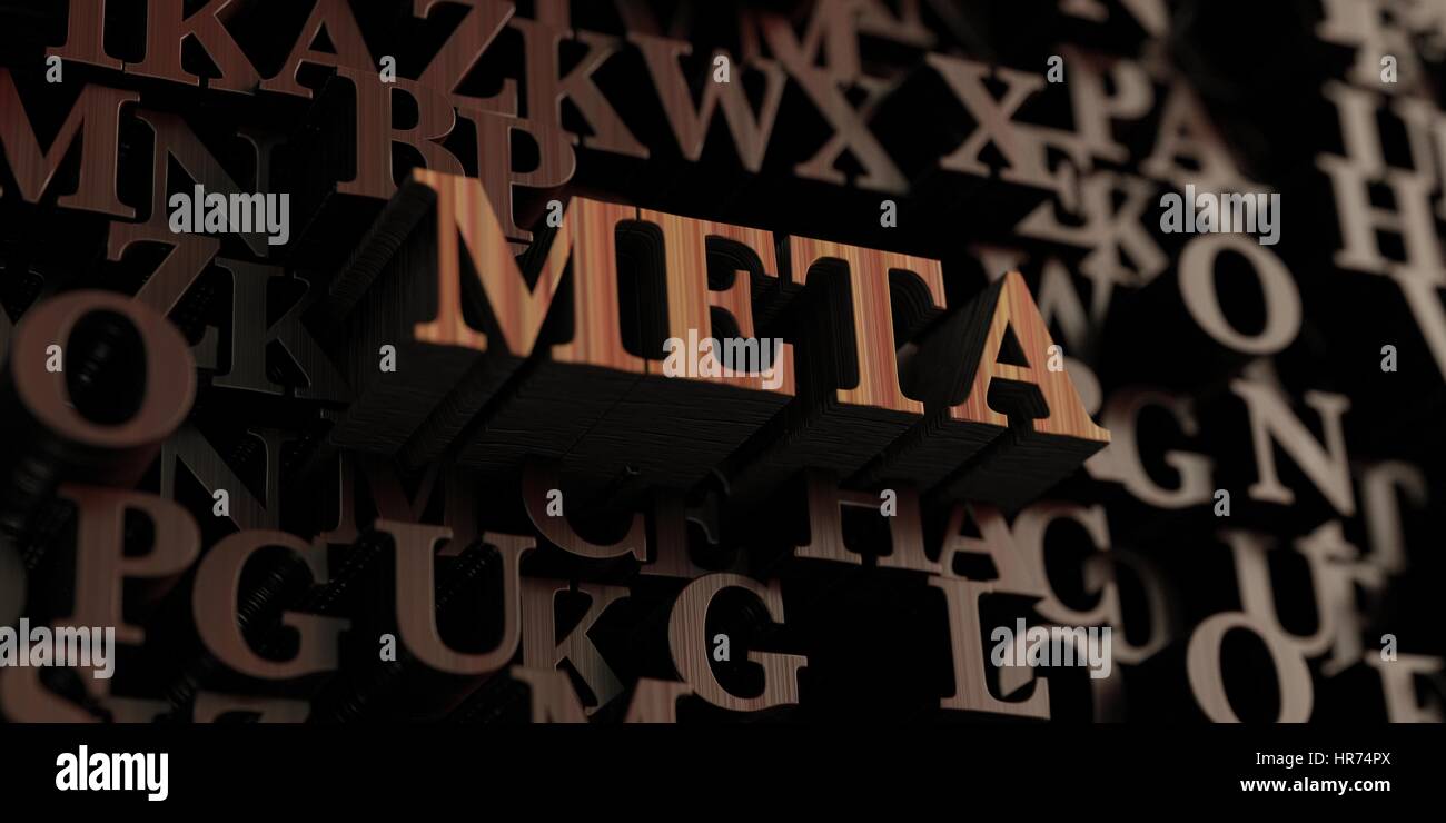 Meta - Wooden 3D rendered letters/message. Can be used for an online ...