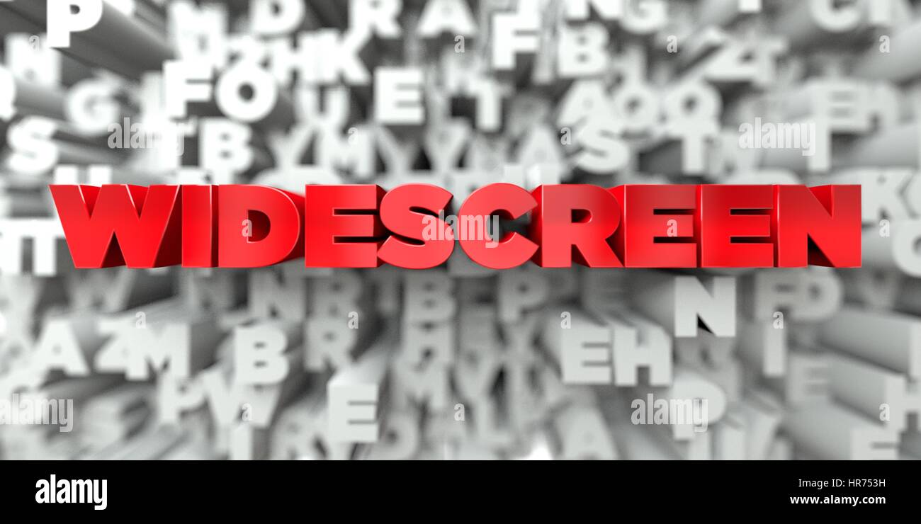 WIDESCREEN - Red text on typography background - 3D rendered royalty ...