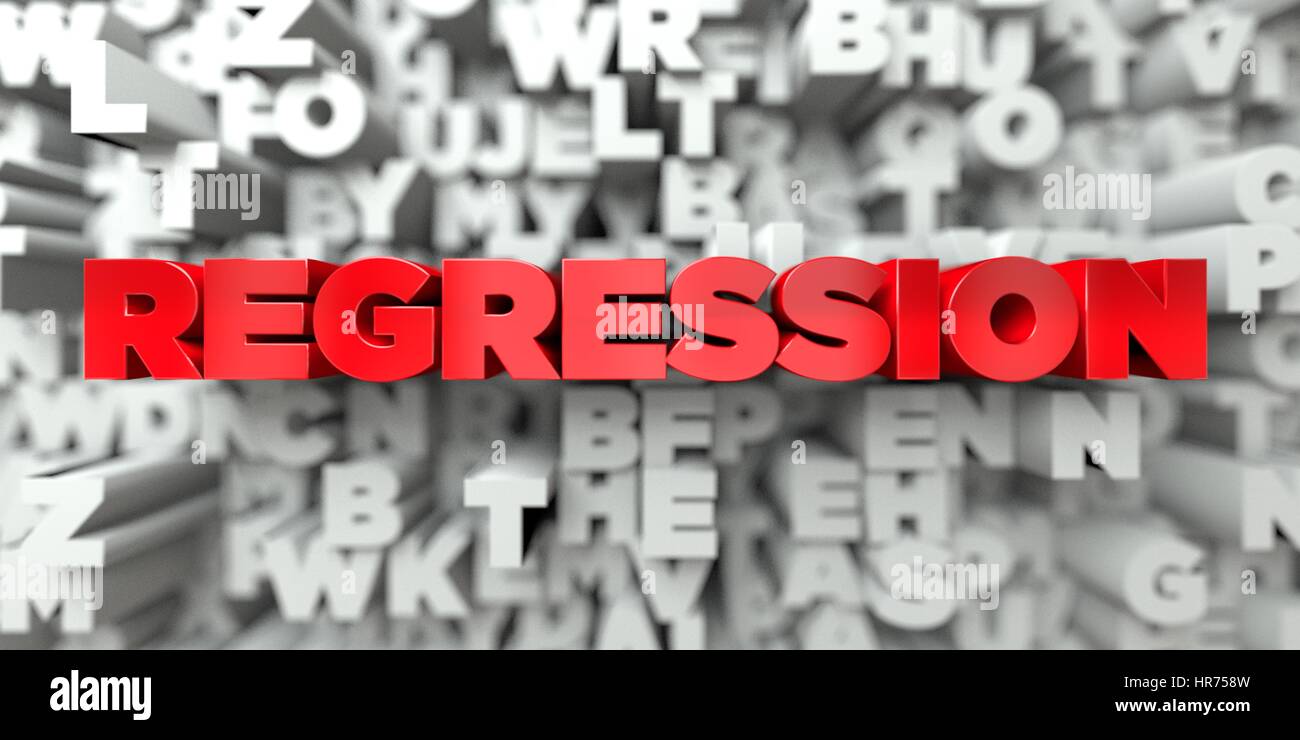 REGRESSION - Red text on typography background - 3D rendered royalty ...