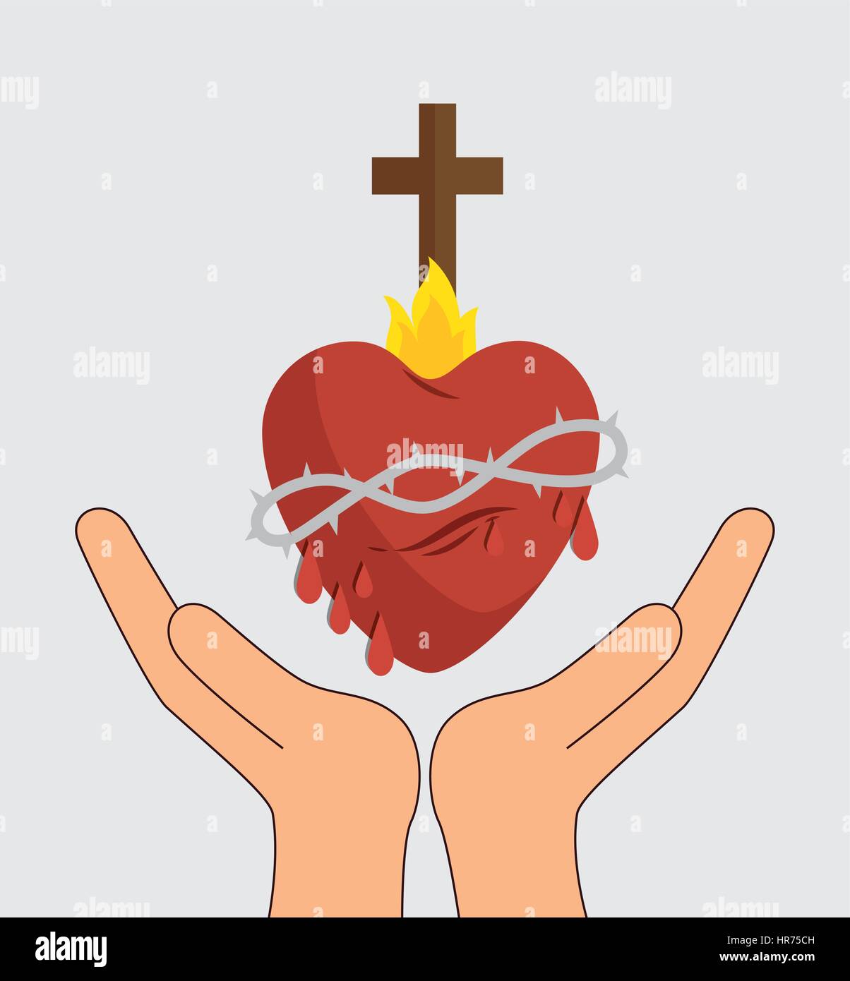 heart with cross religious symbol Stock Vector Image & Art - Alamy