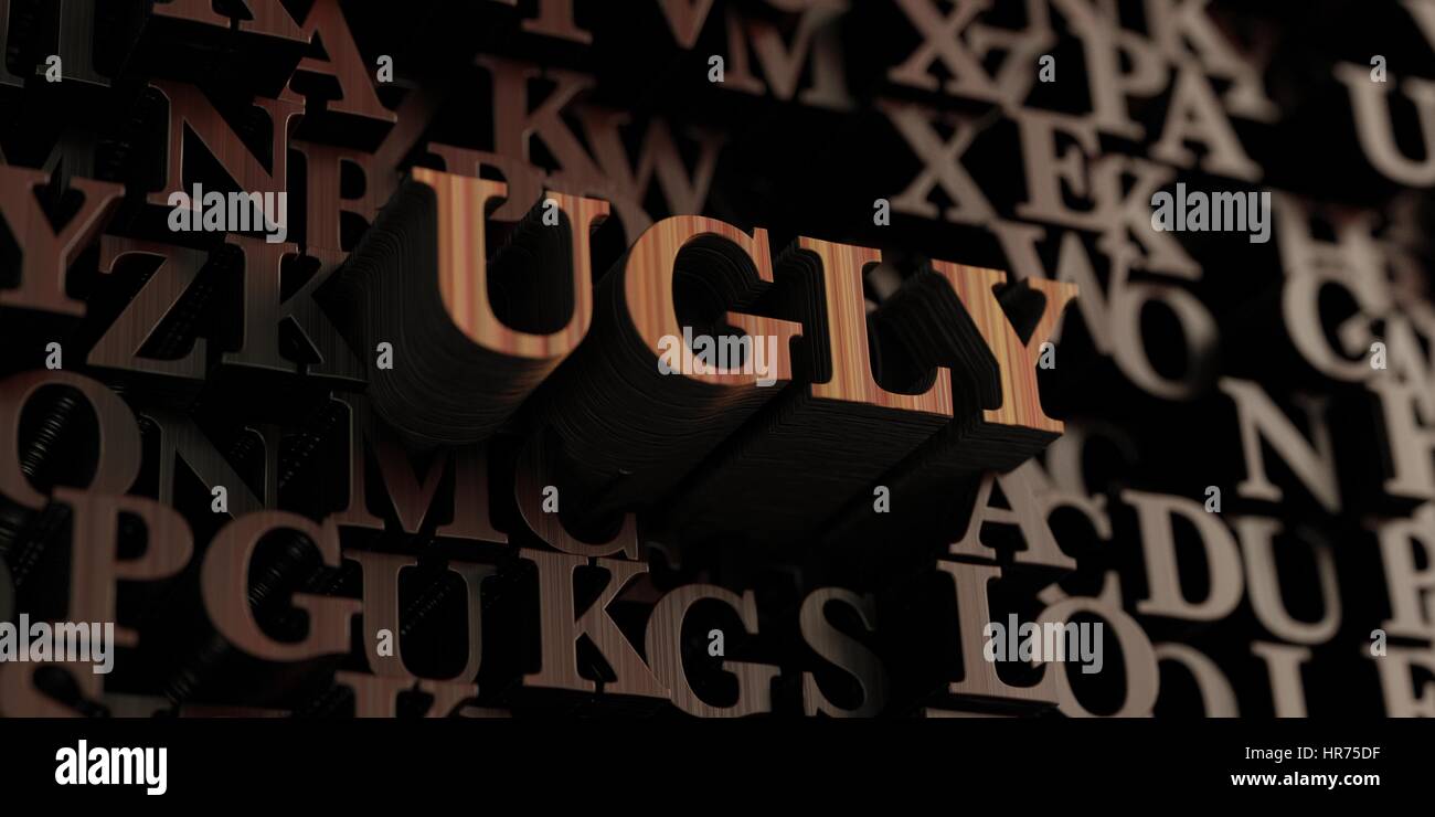 Ugly - Wooden 3D rendered letters/message. Can be used for an online ...
