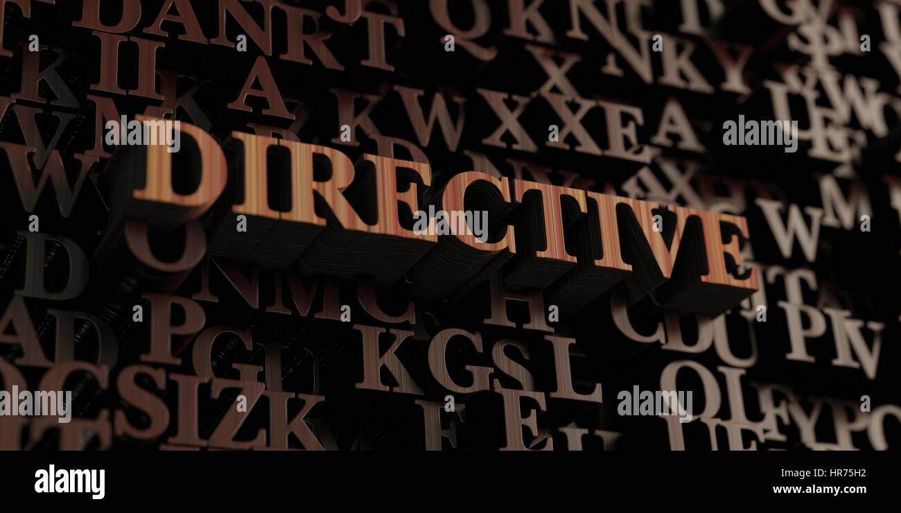Directive - Wooden 3D rendered letters/message. Can be used for an ...
