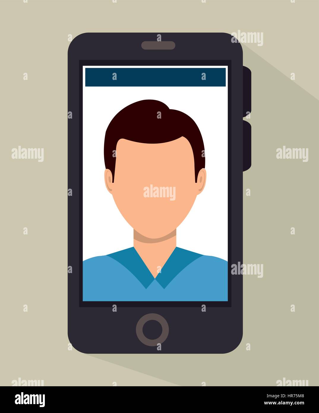 smartphone with person avatar Stock Vector Image & Art - Alamy