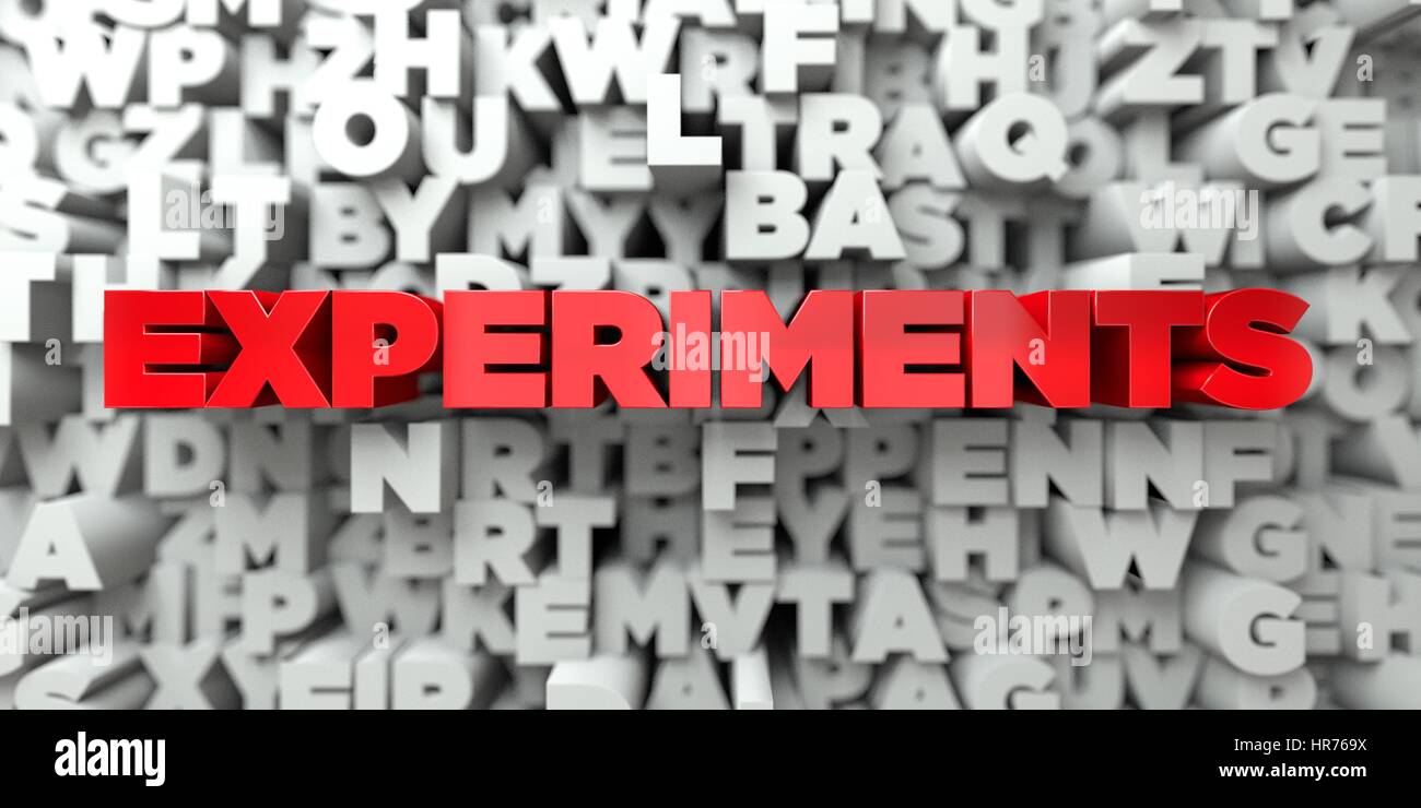 EXPERIMENTS - Red text on typography background - 3D rendered royalty ...