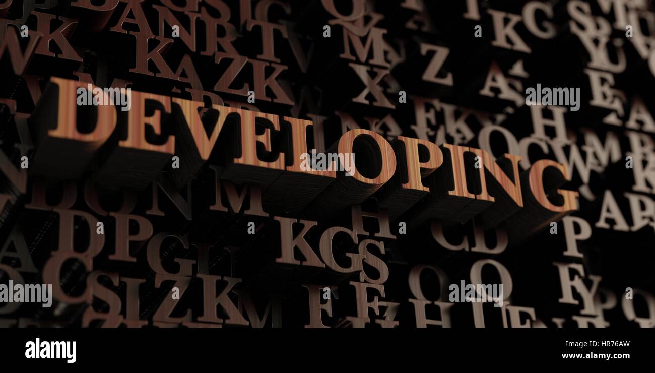 Developing - Wooden 3D rendered letters/message. Can be used for an ...