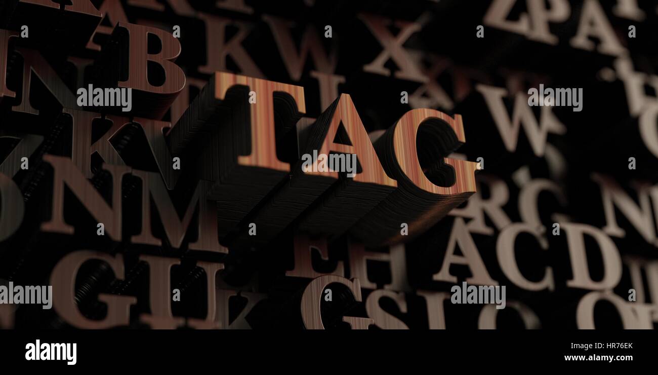 Tag - Wooden 3D rendered letters/message. Can be used for an online ...