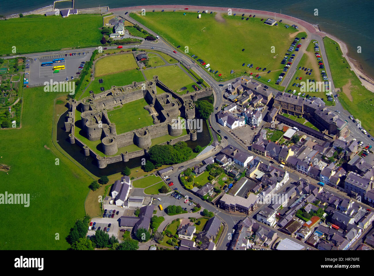 Beaumaris castle aerial hi-res stock photography and images - Alamy