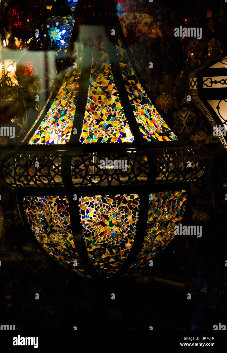 Mosaic Ottoman lamps from Grand Bazaar in Istanbul Stock Photo - Alamy