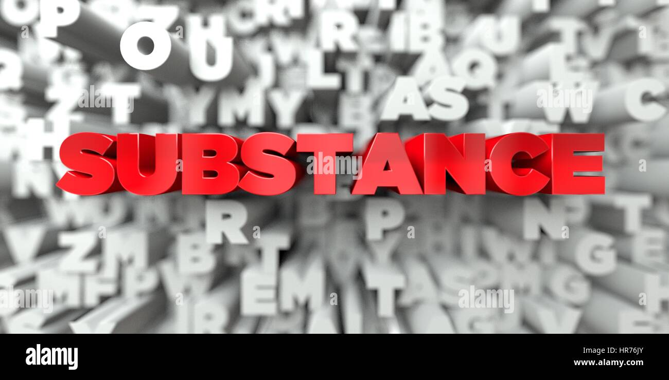 SUBSTANCE - Red text on typography background - 3D rendered royalty ...