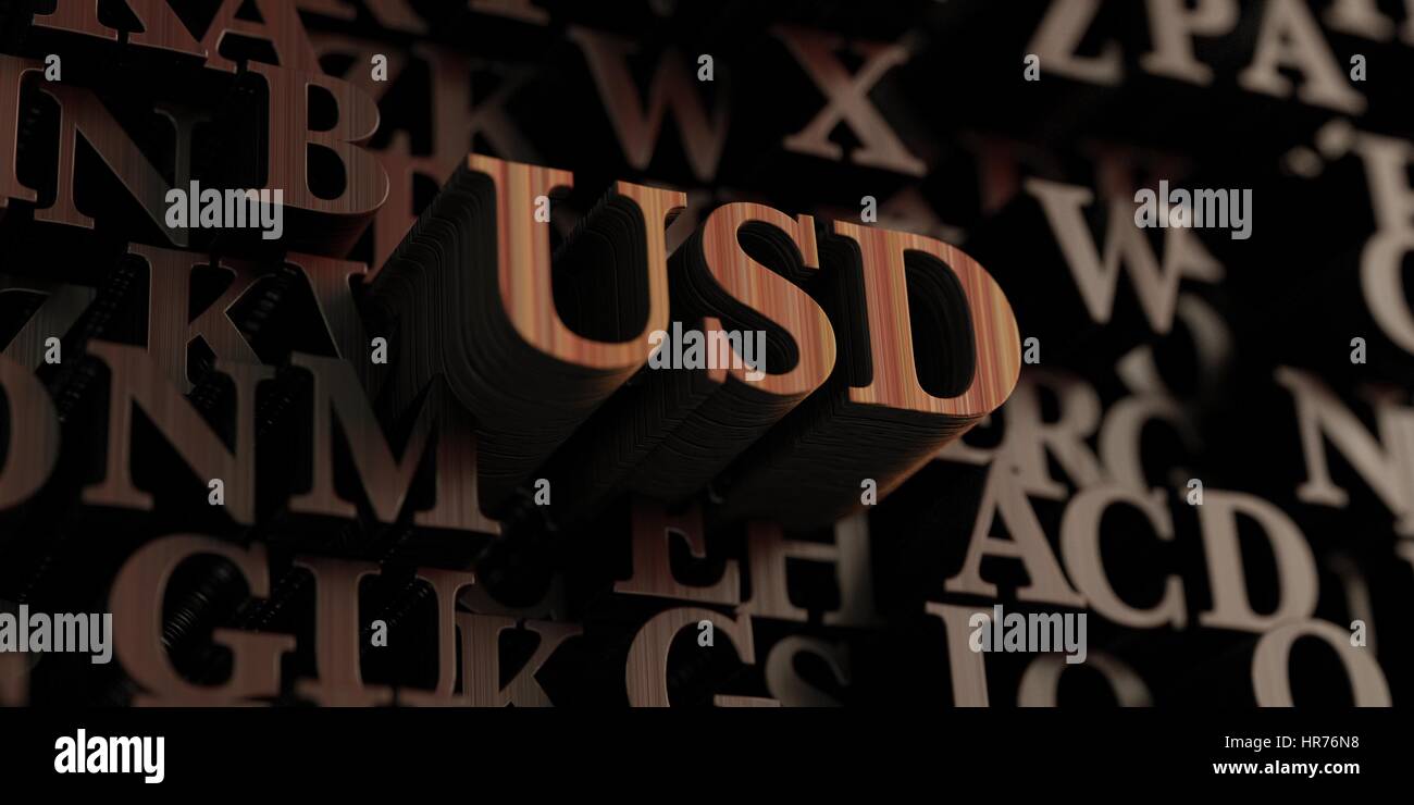Usd - Wooden 3D rendered letters/message. Can be used for an online ...