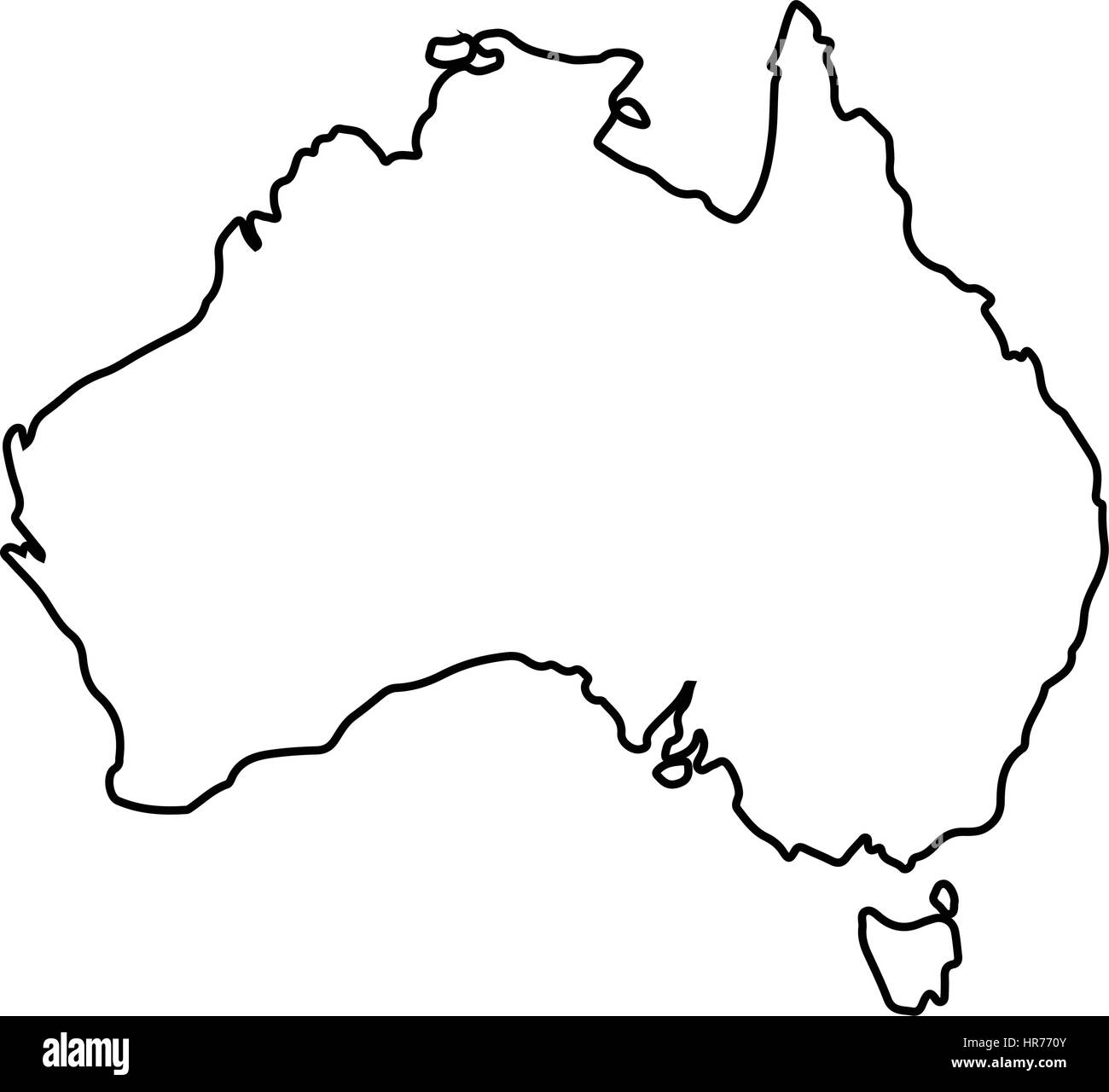 Australian map isolated Black and White Stock Photos & Images - Alamy
