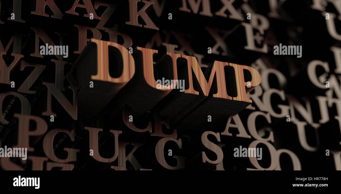 Dump - Wooden 3D rendered letters/message. Can be used for an online ...