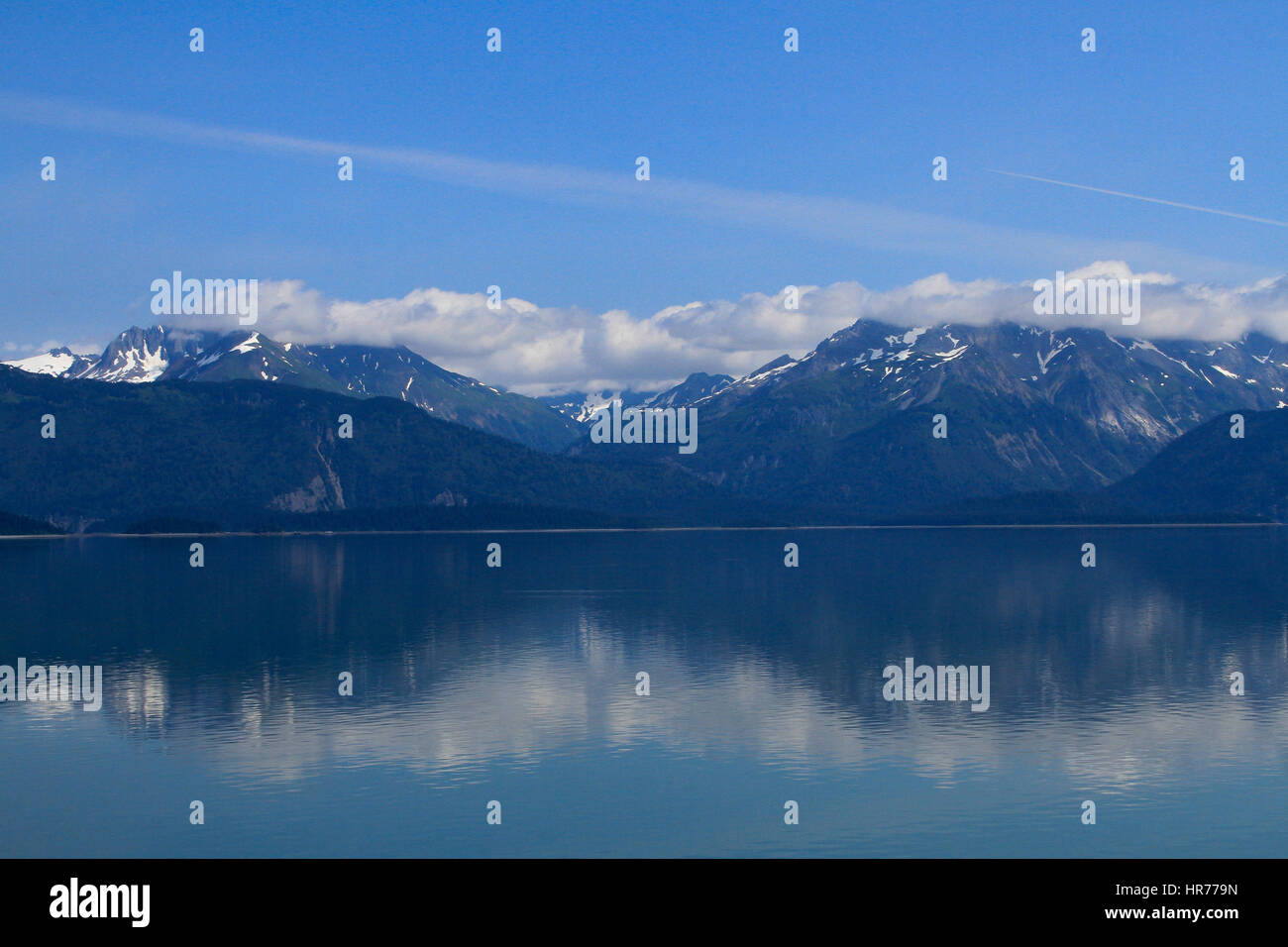 Beautiful Alaskan landscape with mountains and still waters Stock Photo ...