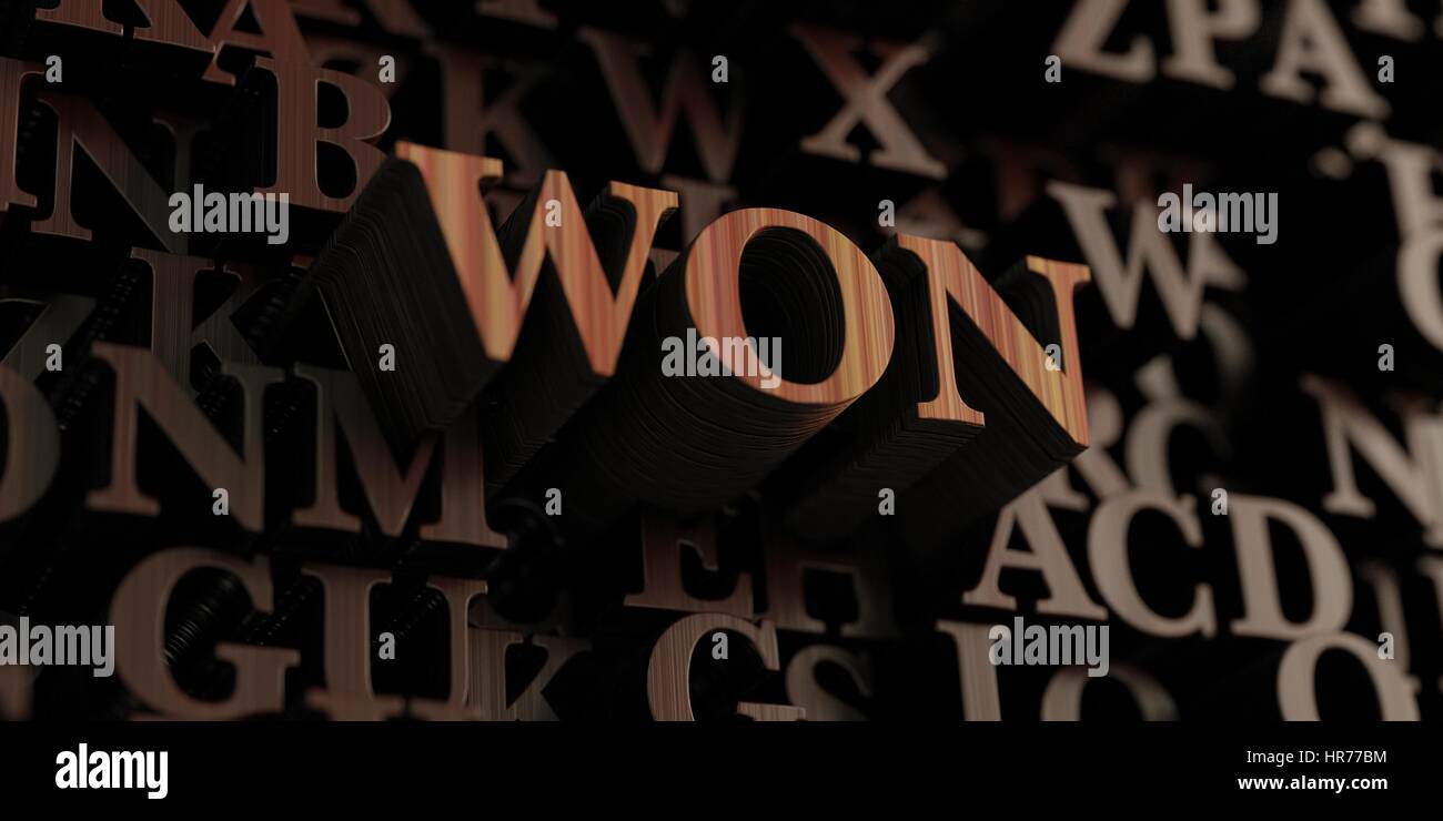 Won - Wooden 3D rendered letters/message. Can be used for an online ...