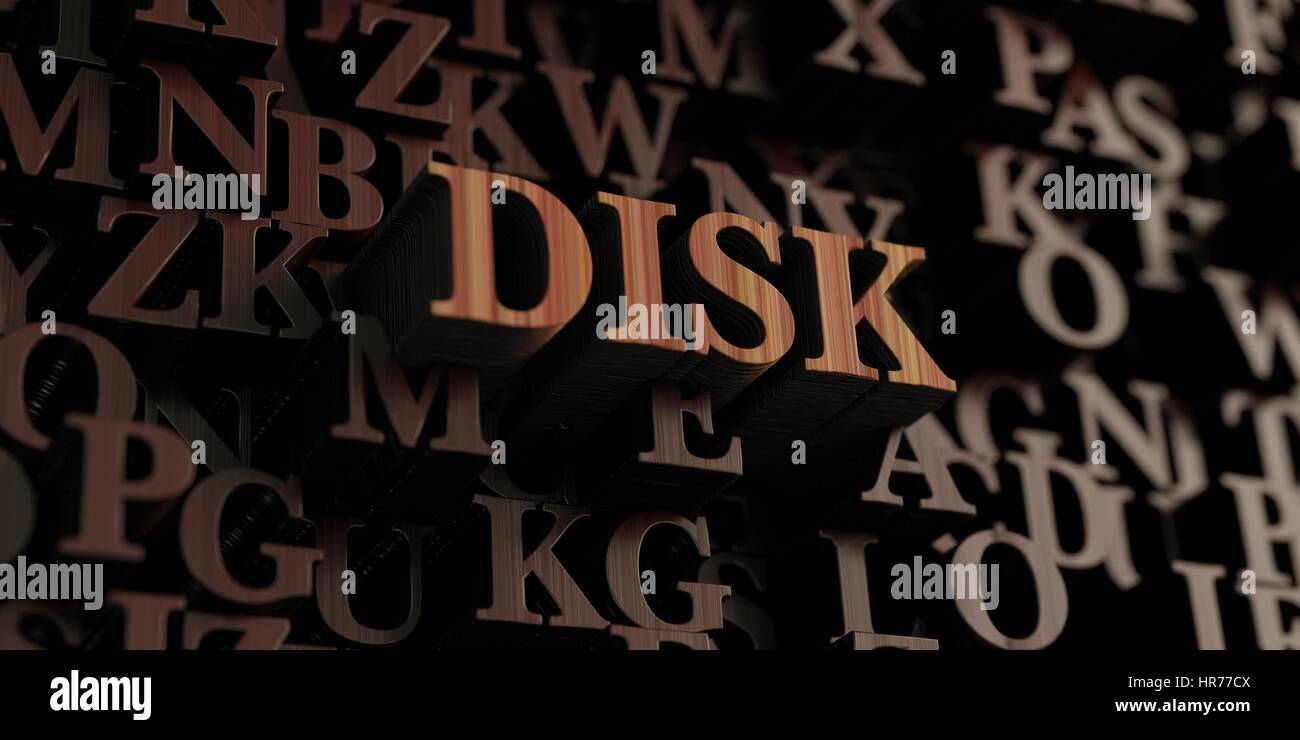 Disk - Wooden 3D rendered letters/message. Can be used for an online ...