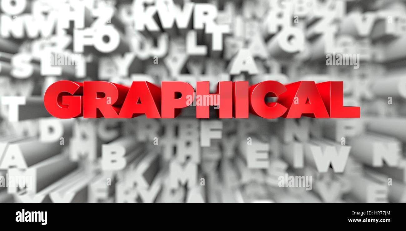 GRAPHICAL - Red text on typography background - 3D rendered royalty ...