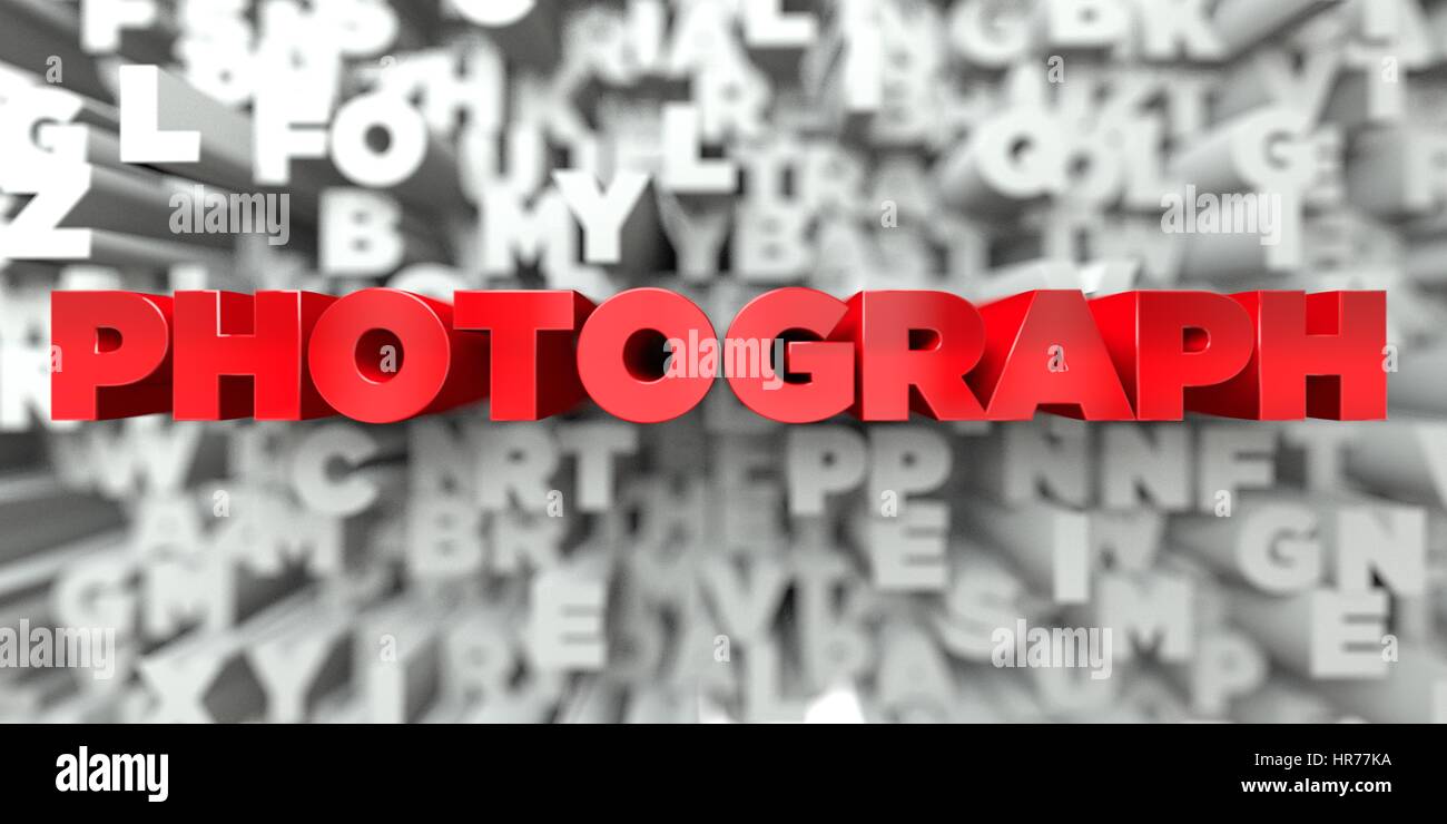 PHOTOGRAPH - Red text on typography background - 3D rendered royalty ...