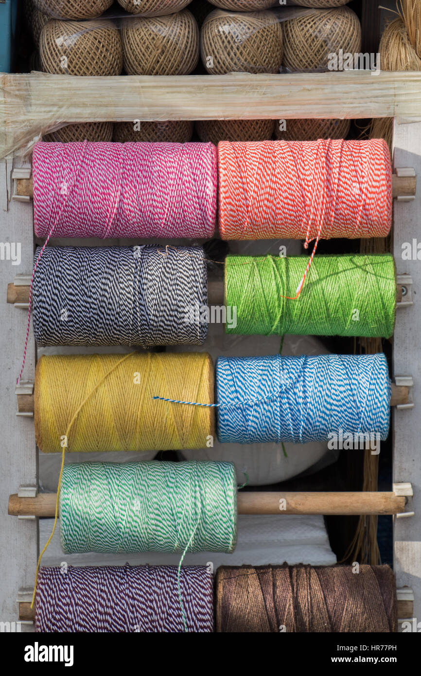 Set or rolls of colotful string Stock Photo - Alamy
