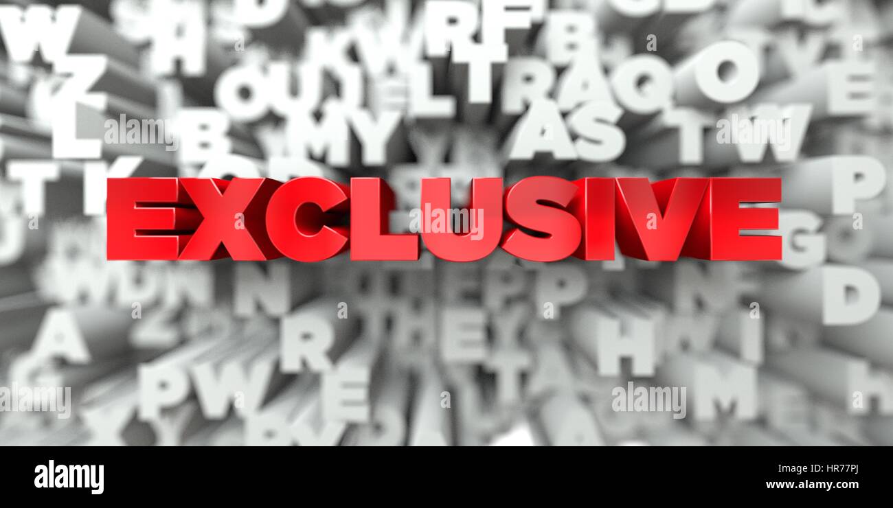 EXCLUSIVE - Red text on typography background - 3D rendered royalty ...