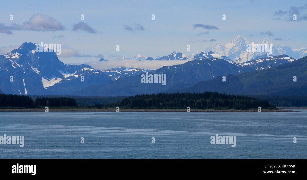 Beautiful Alaskan landscape with mountains and still waters Stock Photo ...