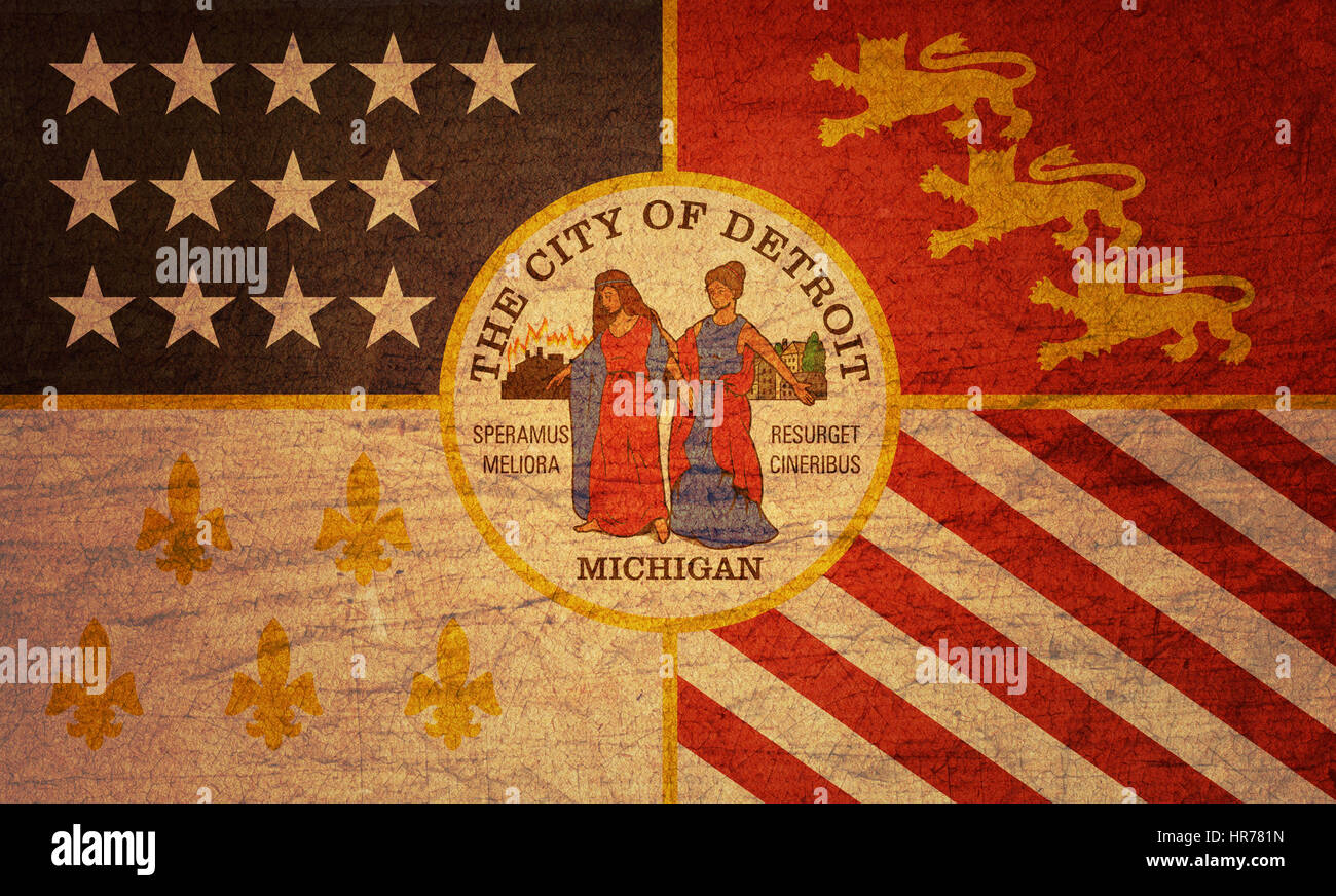 old vintage symbol of city of detroit Stock Photo - Alamy